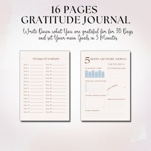 Printable Gratitude Journal, Daily Mindfulness Diary Digital Download ...