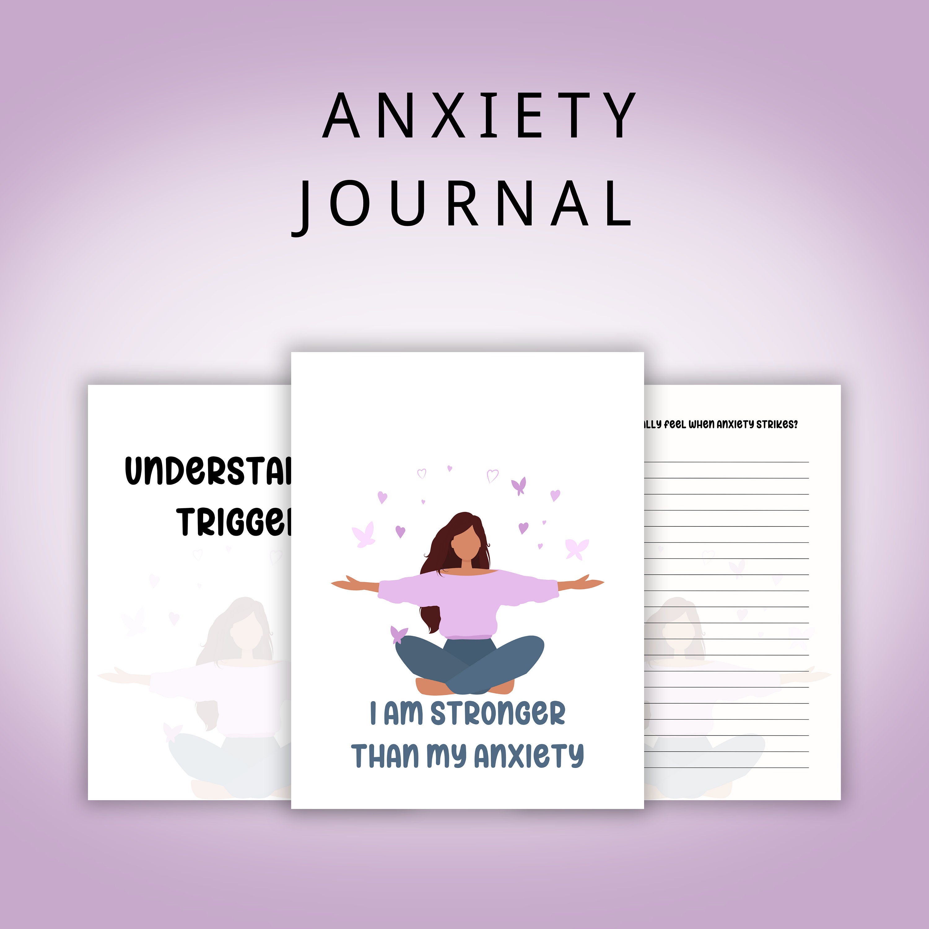 Printable Anxiety Journal With Prompts and Anxiety Relief Cards Digital ...
