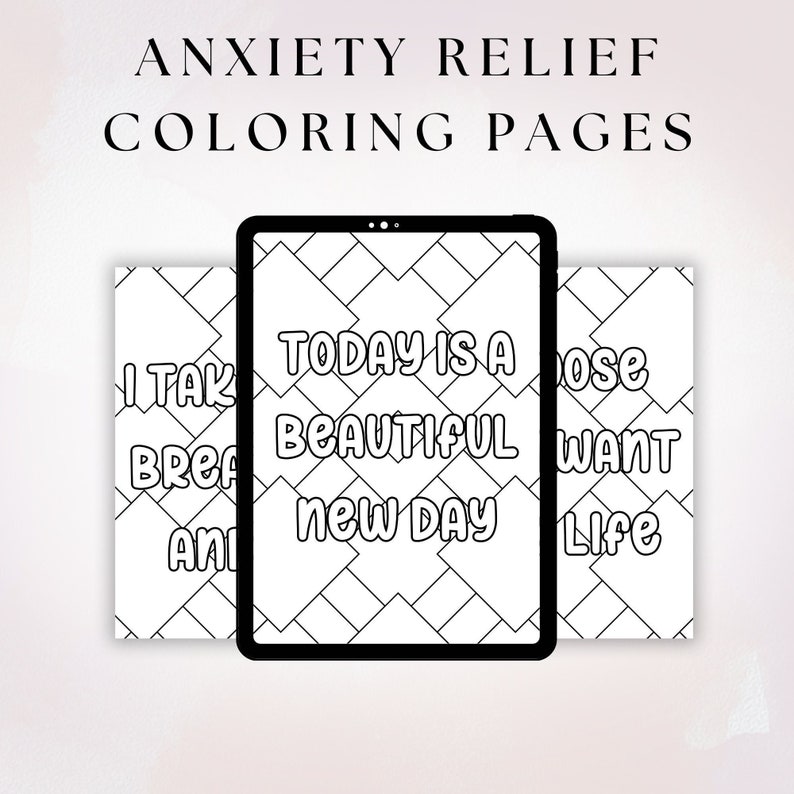 20 Printable Anxiety Relief Coloring Pages, Anxiety Coping Coloring ...