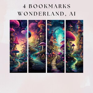 Printable Wonderland Bookmark Set, Fantasy Book Lover Gift Printable ...