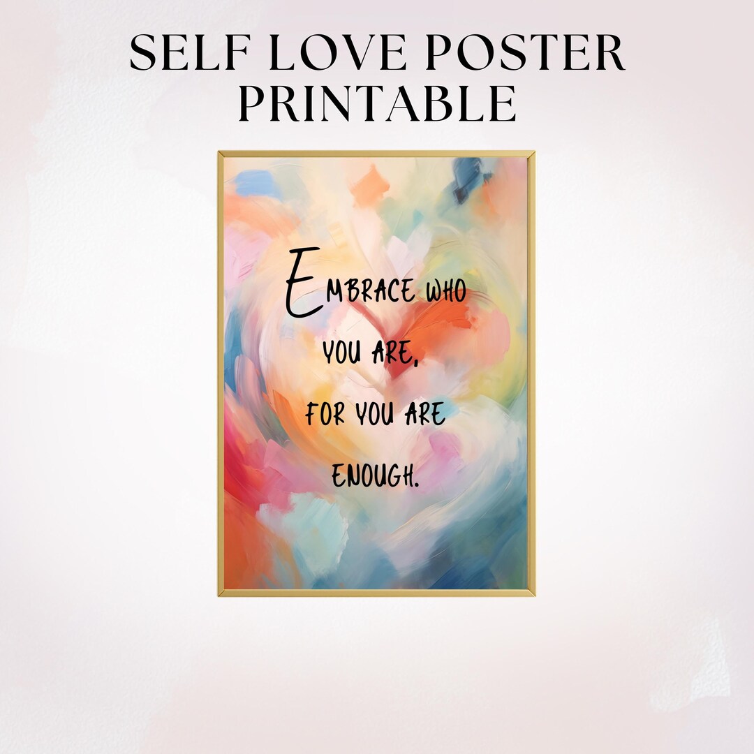 Printable Self Love Affirmation Wall Art, Digital Self Empowerment ...