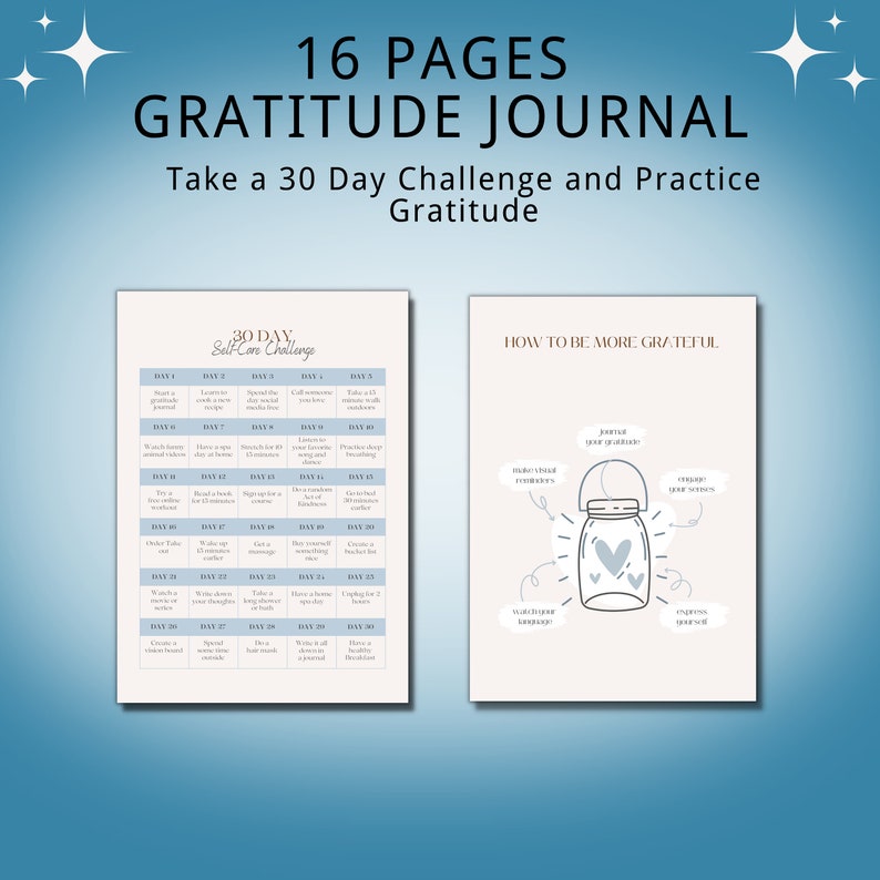 Printable Gratitude Journal and Daily Journal BUNDLE Gratitude Diary ...