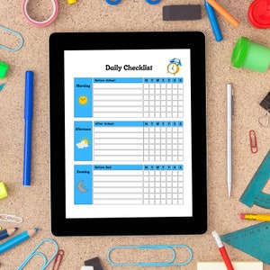 Back to School Daily Checklist Printable, Daily to Do Checklist for ...