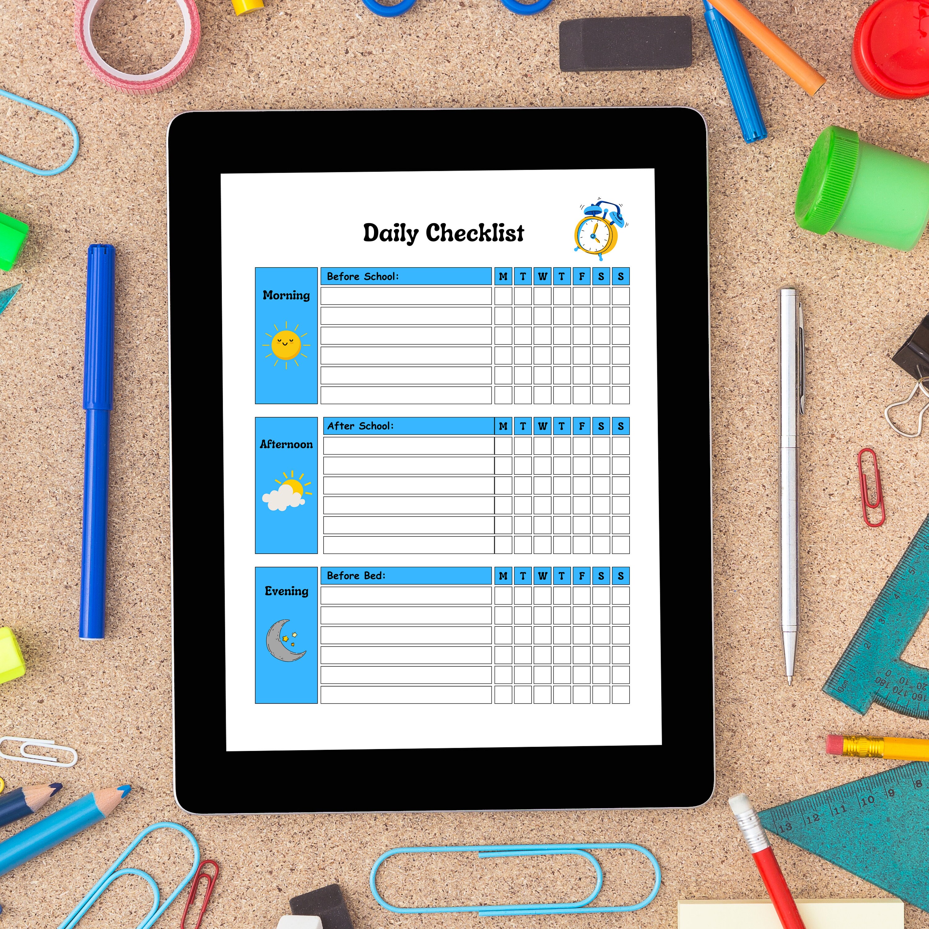 Back to School Daily Checklist Printable, Daily to Do Checklist for ...
