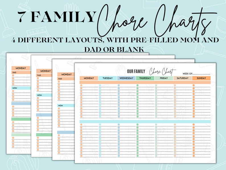 Family Cleaning Checklist Printable Cleaning Schedule Editable - Etsy