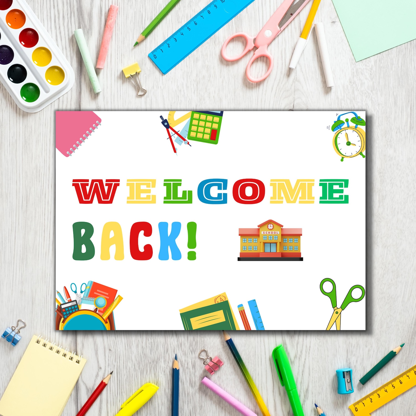Welcome Back to School Printable Sign First Day of School Welcome Back ...