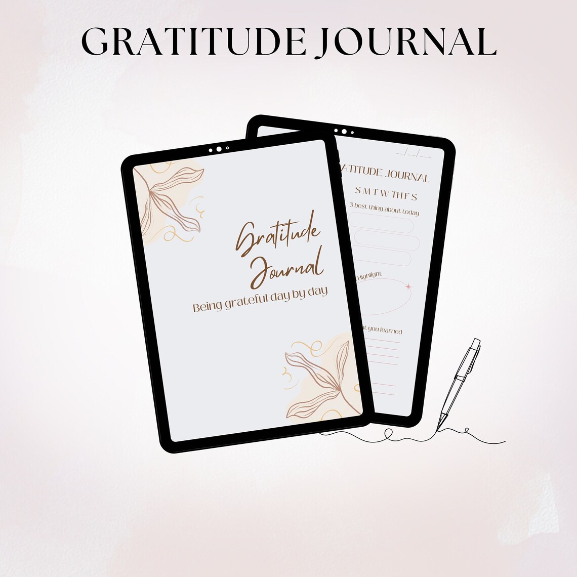 Printable Gratitude Journal Digital 5 Minute Journal Printable ...