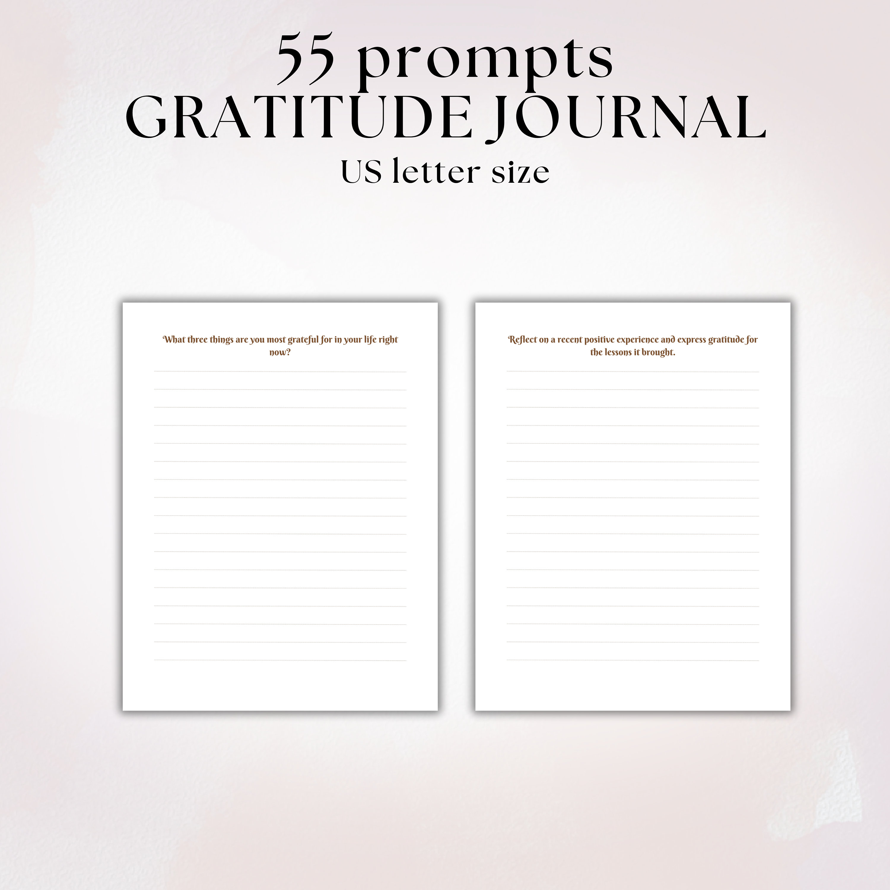 Printable Daily Gratitude Prompts Journal, Digital Mindfulness Daily ...
