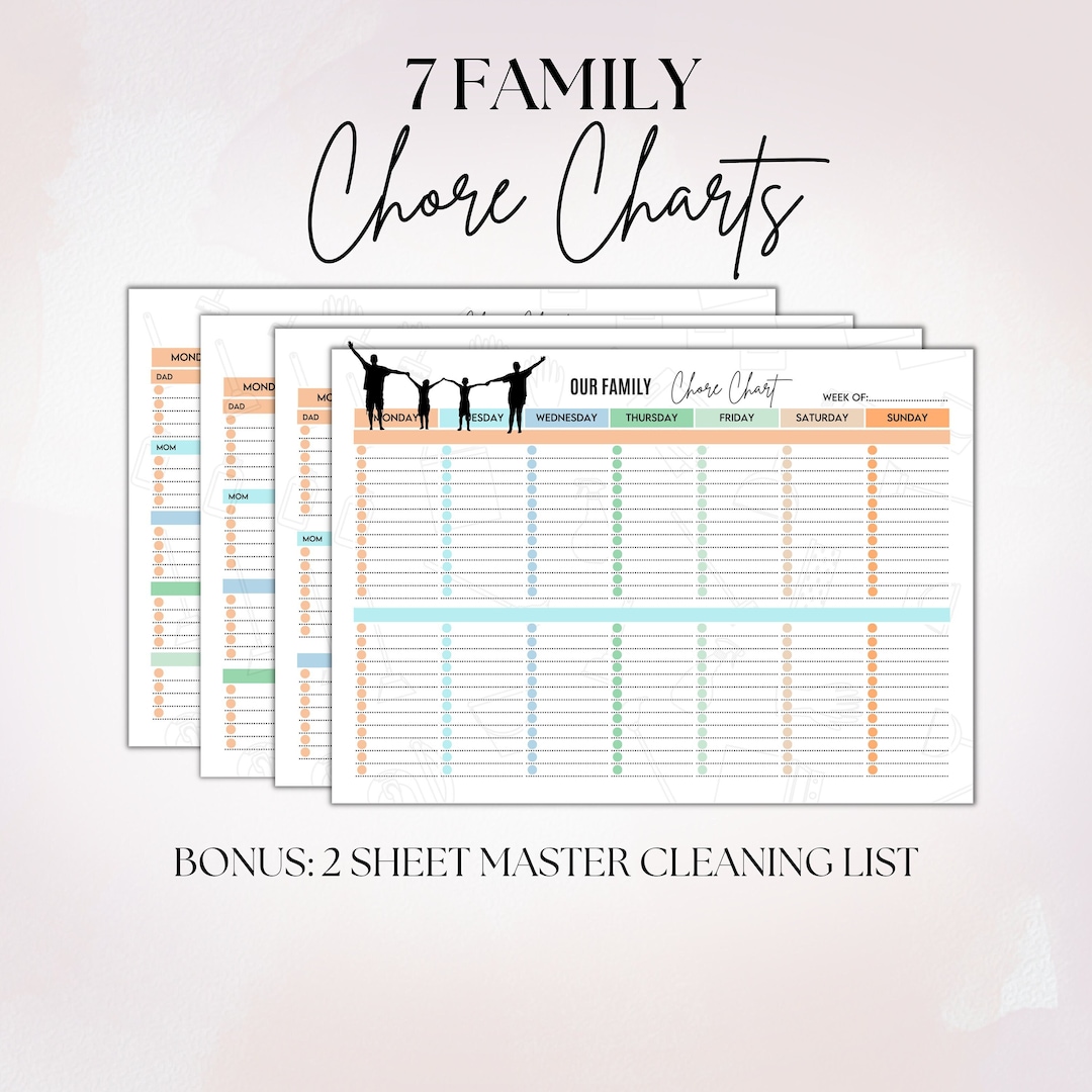 Family Cleaning Checklist Printable Cleaning Schedule Editable Cleaning ...