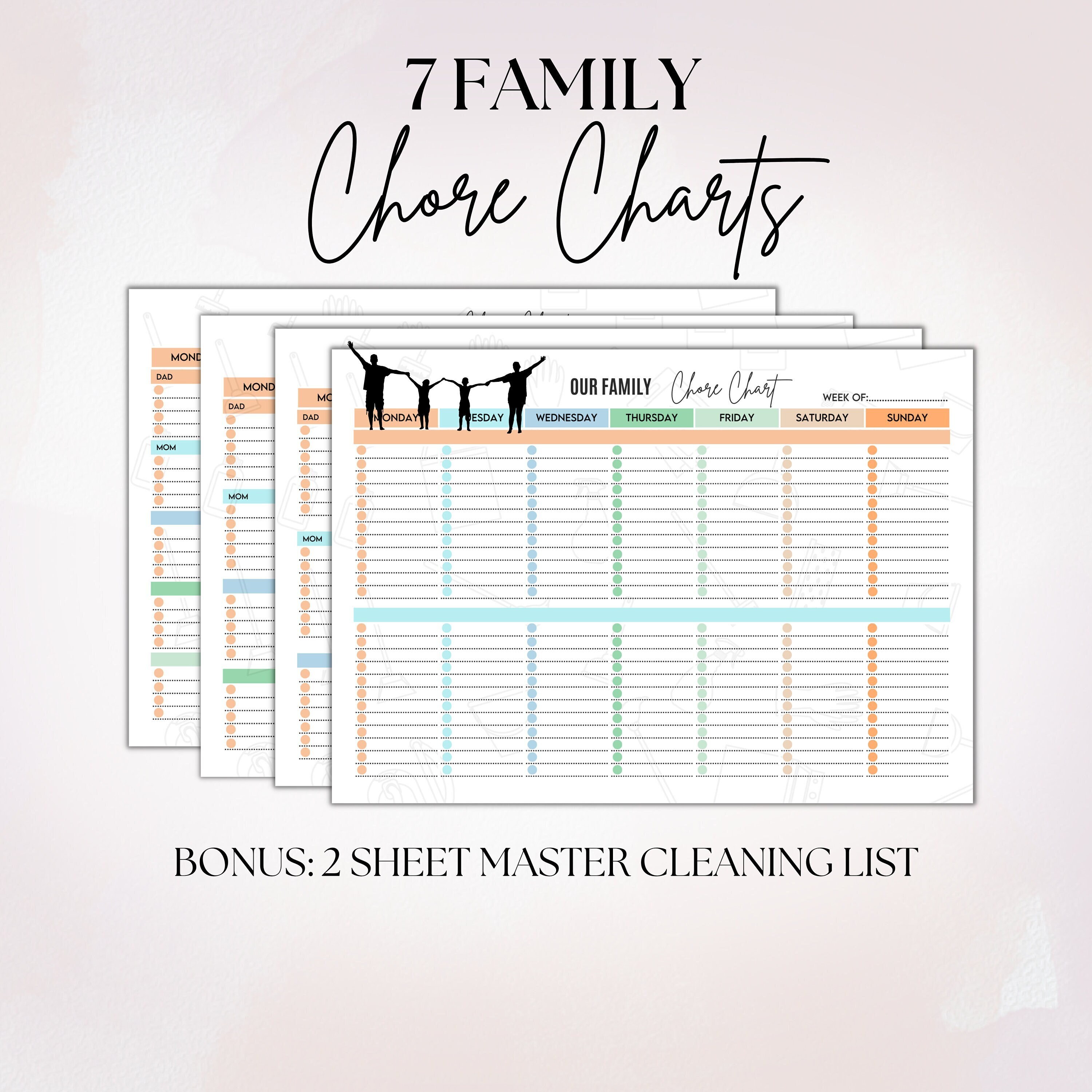 Family Cleaning Checklist Printable Cleaning Schedule Editable Cleaning ...