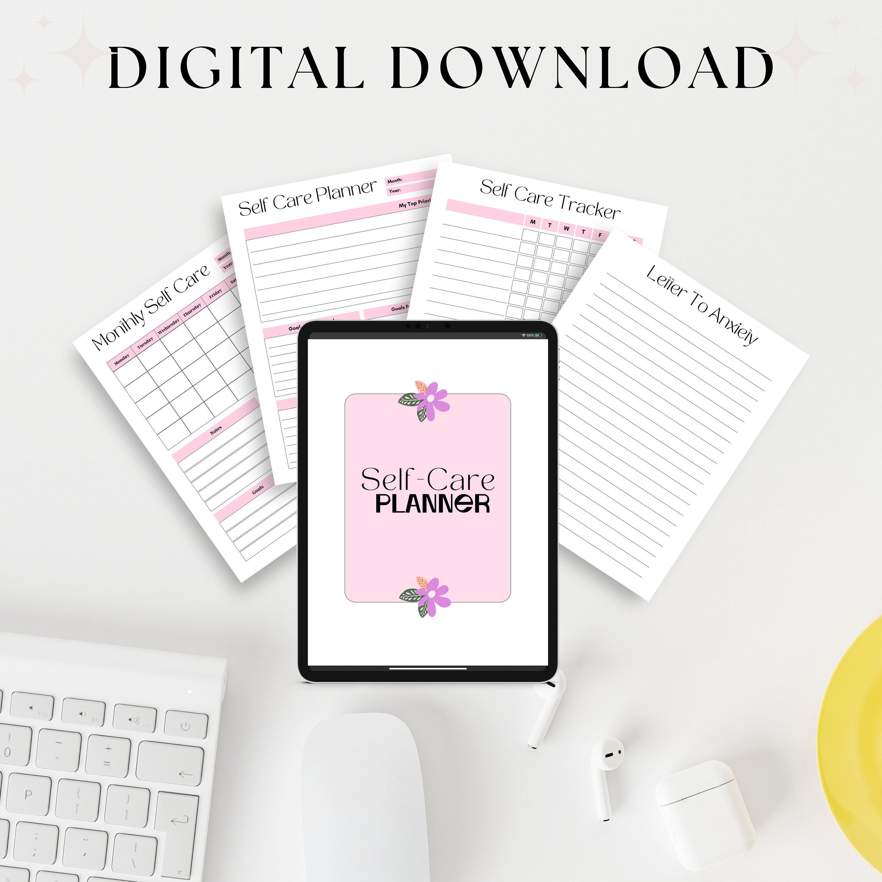 Self Care Planner Printable Self Care Journal Digital Selfcare Planner ...