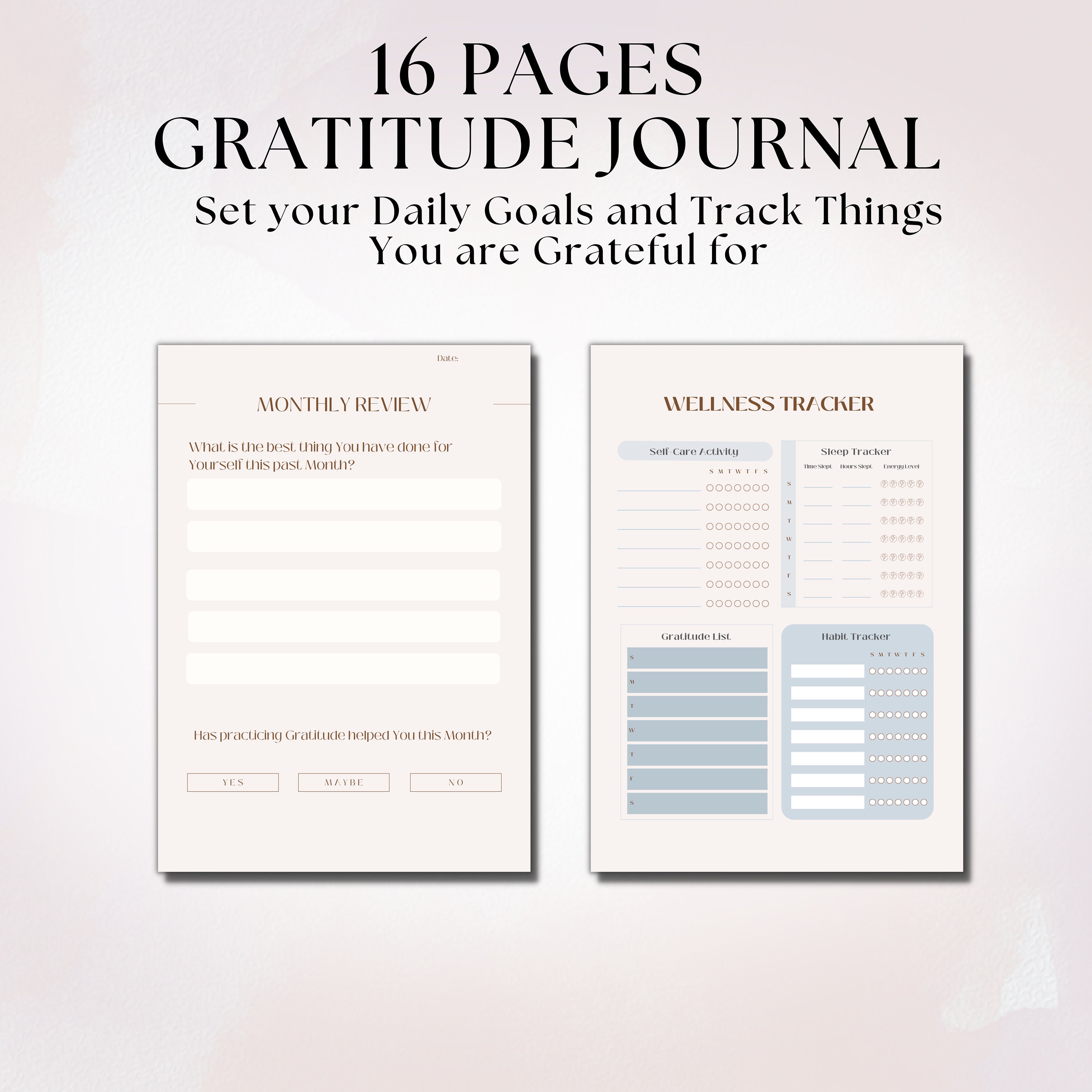 Gratitude Journal Printable Daily Gratitude Journal With Prompts ...