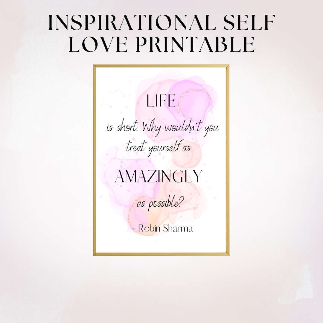 Printable Self Care Poster, Inspirational Quote Self Affirmation Wall ...