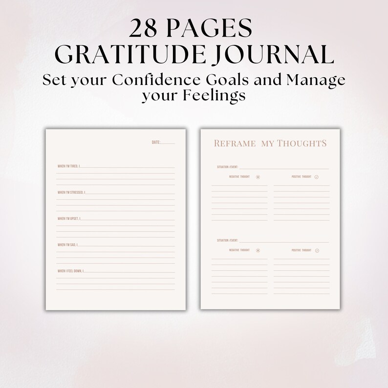 Printable Gratitude Journal, Digital Mindfulness Diary, Printable ...