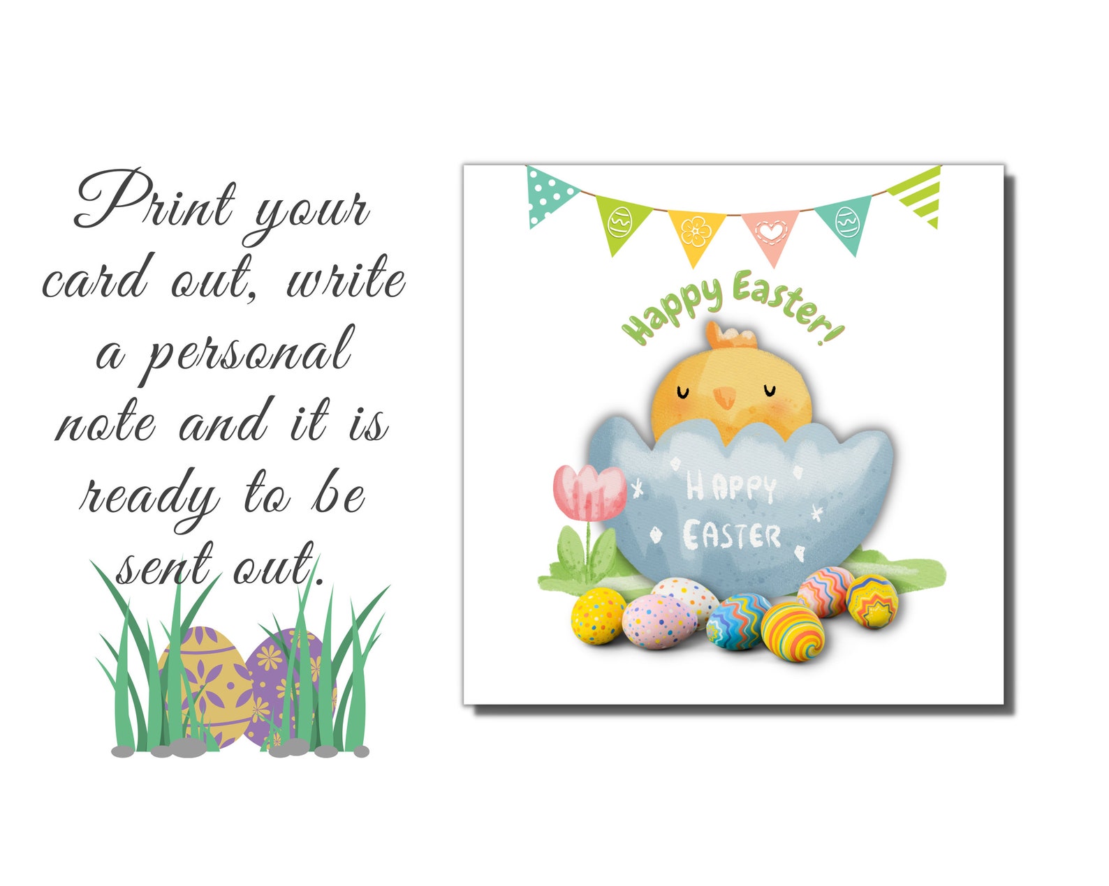 Printable Easter Greeting Card Digital Happy Easter Card Printable Card ...