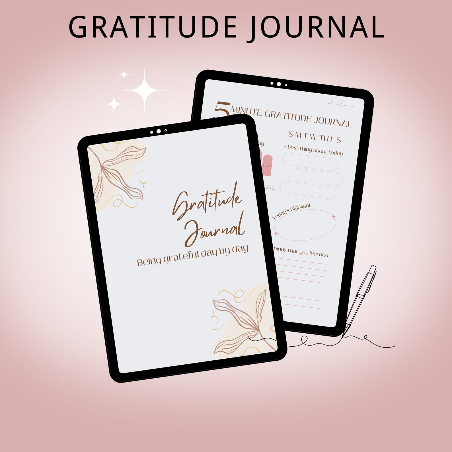 Printable Gratitude Journal Digital 5 Minute Journal Printable - Etsy