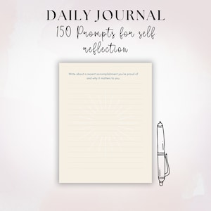 Daily Prompts Journal Printable, Mindfulness Journaling Prompts for ...