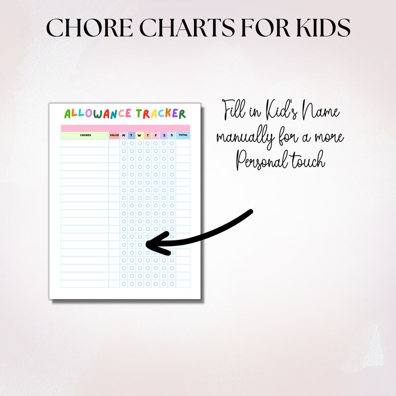 Daily Chore Chart for Kids, Printable Responsibility Chart, Reward ...
