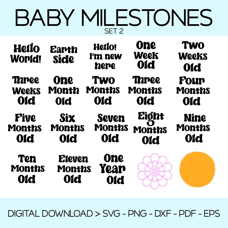 Baby Milestone Rounds Svg | Baby Announcement Svg | Hello World Svg ...