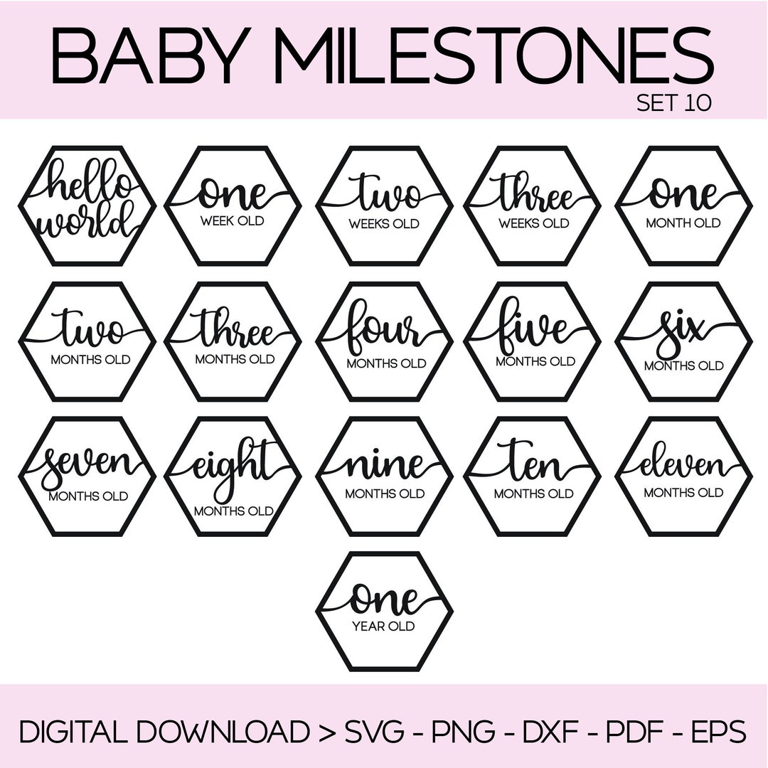 Baby Milestone Rounds Svg | Baby Announcement Svg | Hello World Svg ...
