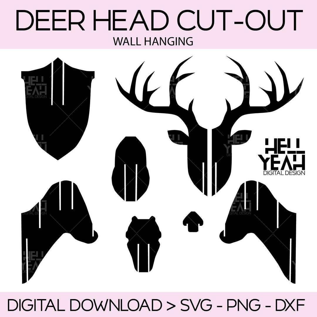 3D Deer Head Wall Mount | Stag Head Wall Mount | Stag Head Cut Out ...