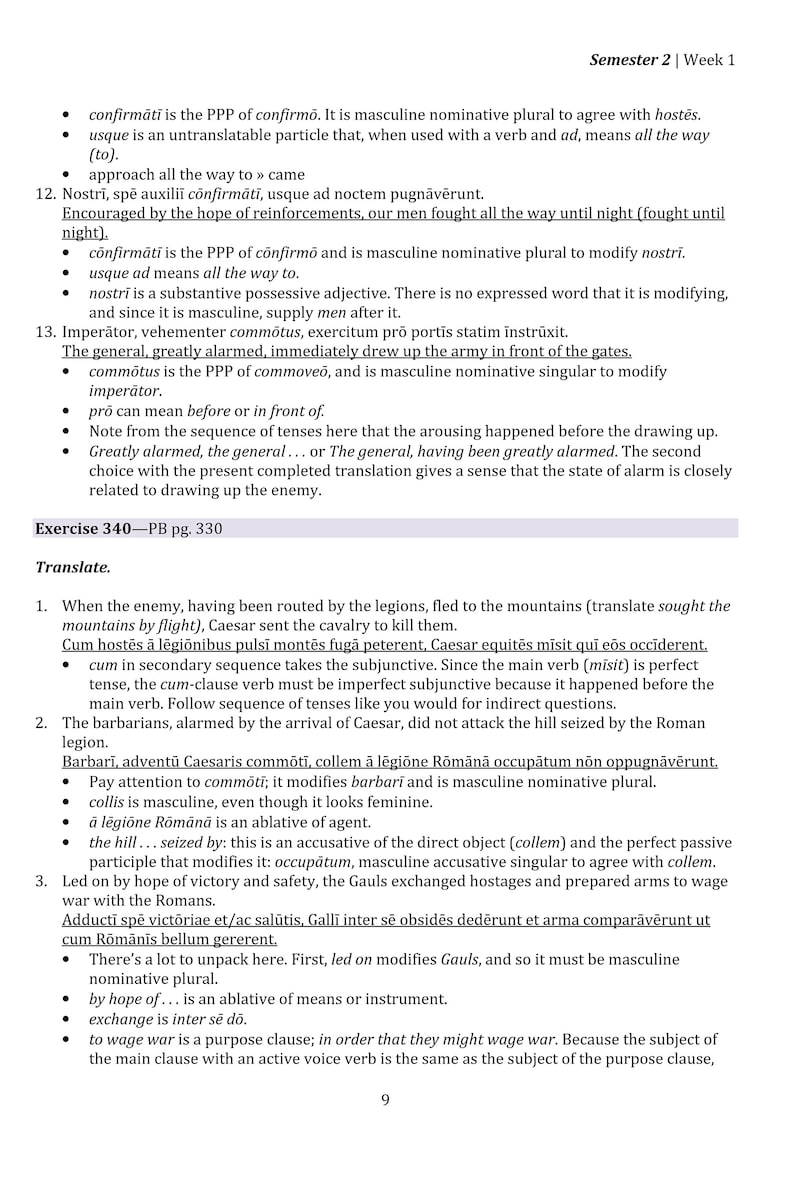 Second Semester UPDATED! PDF *digital File* Henle First Year Latin ...