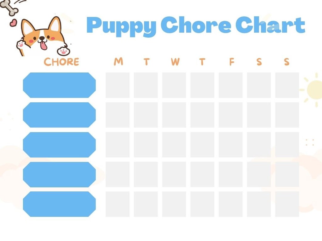Kids Puppy Chore Chart - Etsy