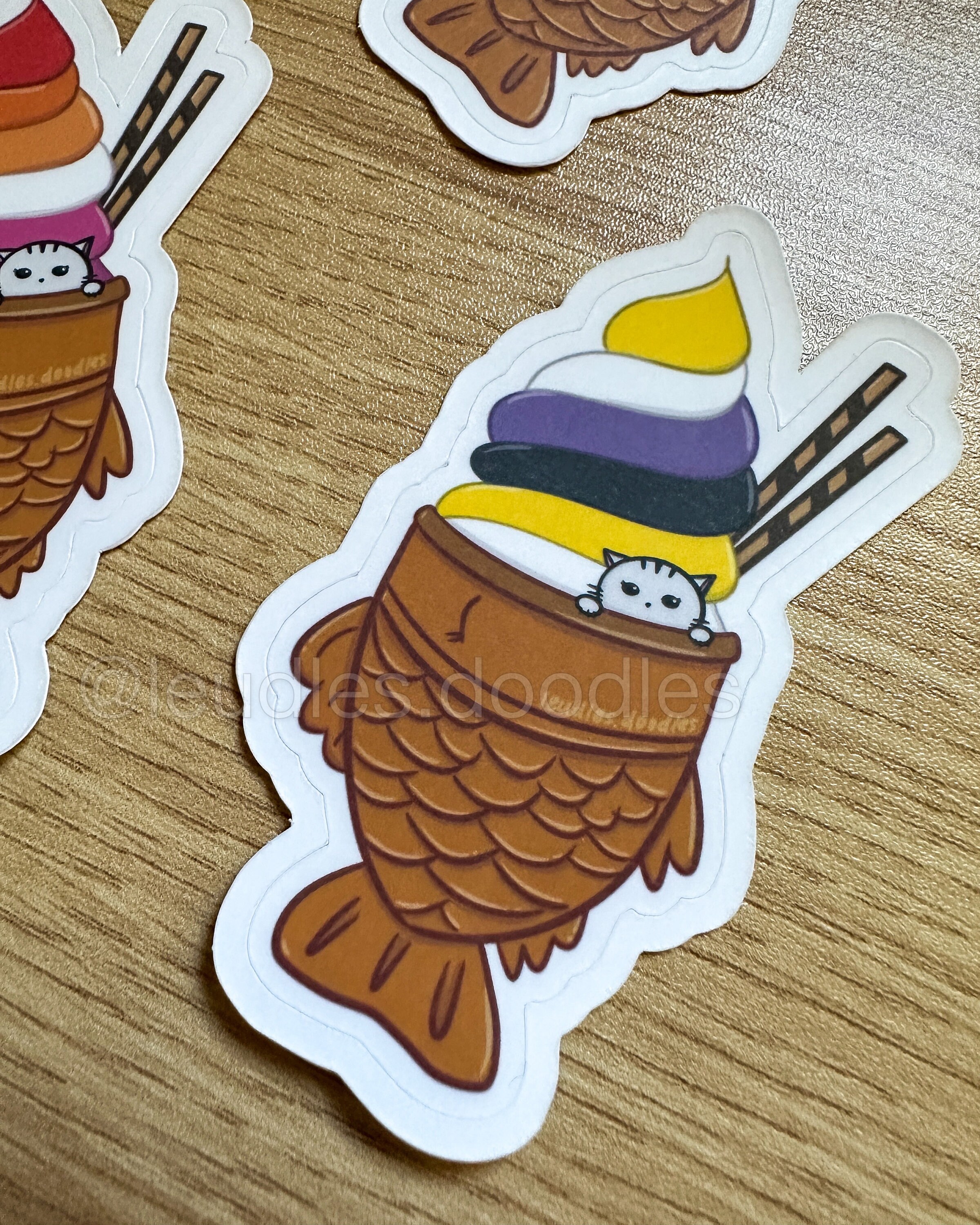 Subtle Pride Stickers, Rainbow Pride Taiyaki Ice Cream Stickers, LGBTQ ...