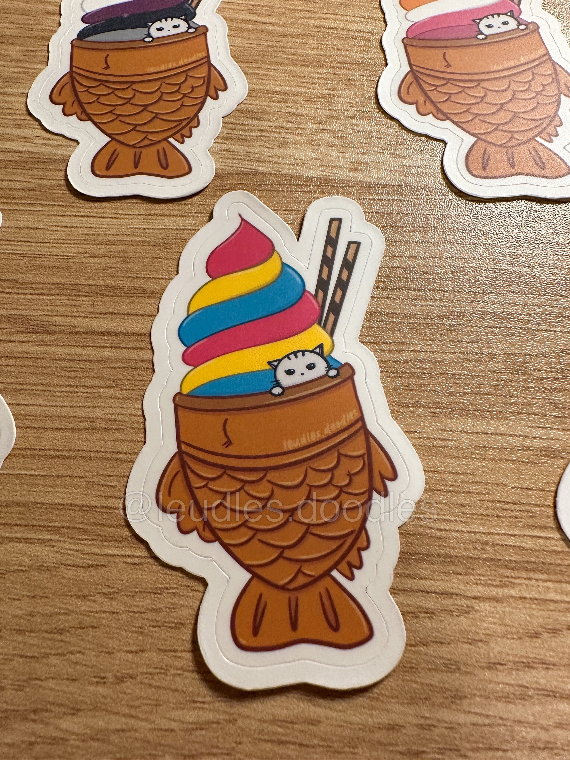 Subtle Pride Stickers, Rainbow Pride Taiyaki Ice Cream Stickers, LGBTQ ...