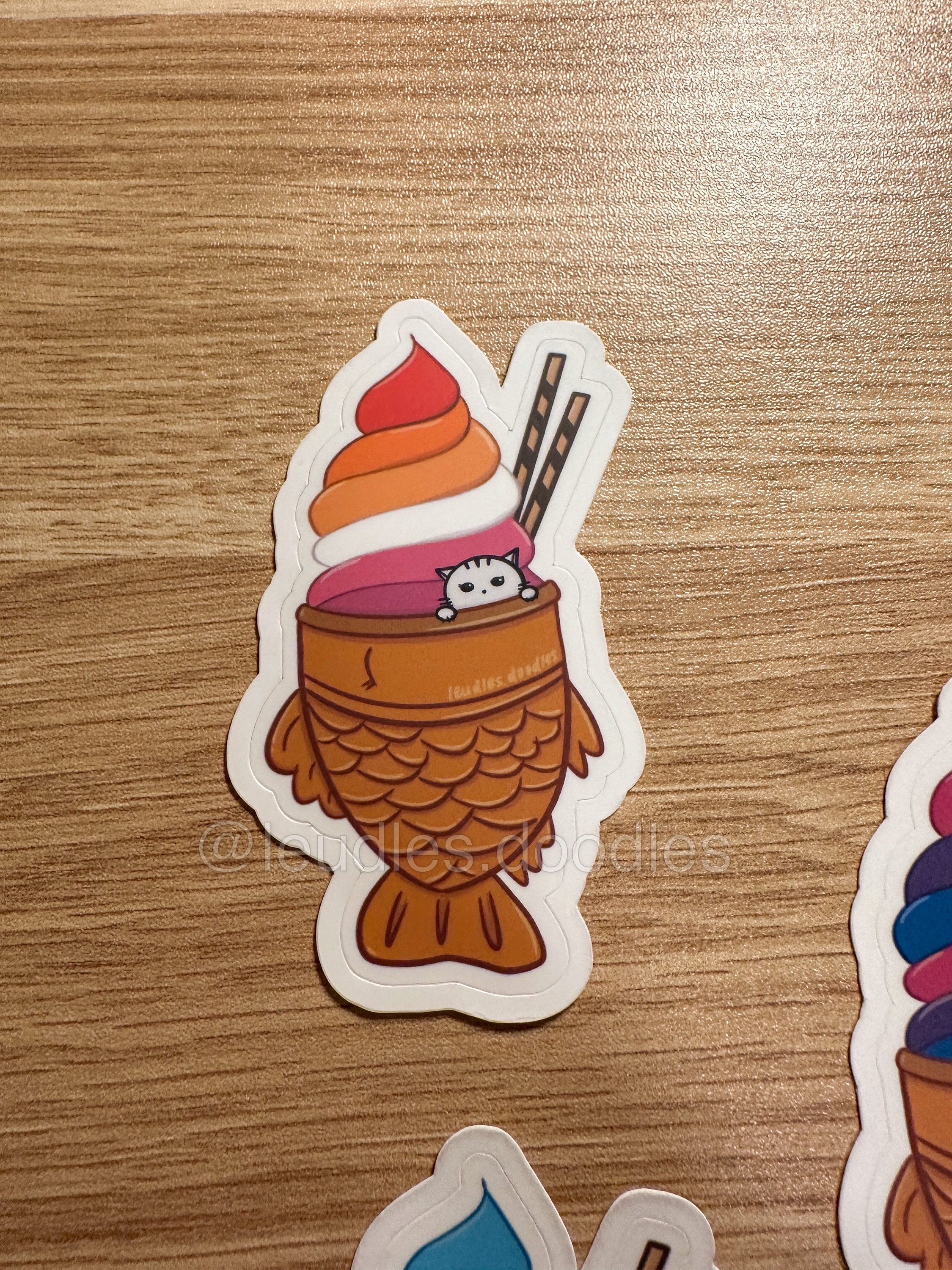 Subtle Pride Stickers, Rainbow Pride Taiyaki Ice Cream Stickers, LGBTQ ...