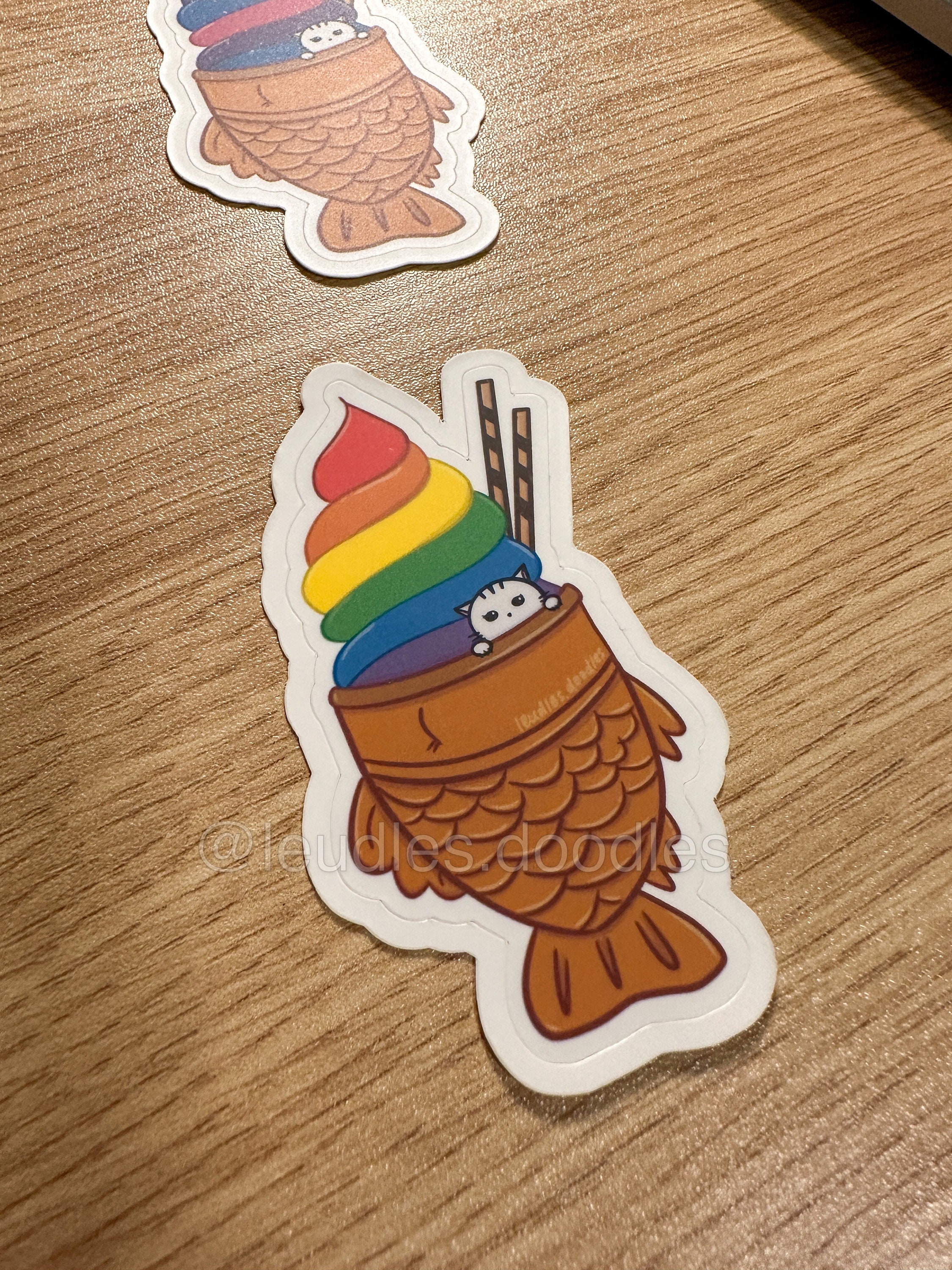 Subtle Pride Stickers, Rainbow Pride Taiyaki Ice Cream Stickers, LGBTQ ...
