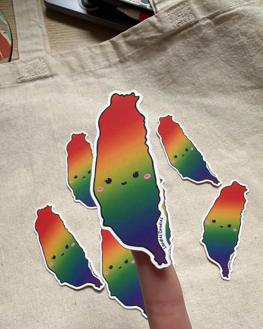 Taiwan Rainbow Shape Sticker (holographic and Matte Vinyl Die Cut ...