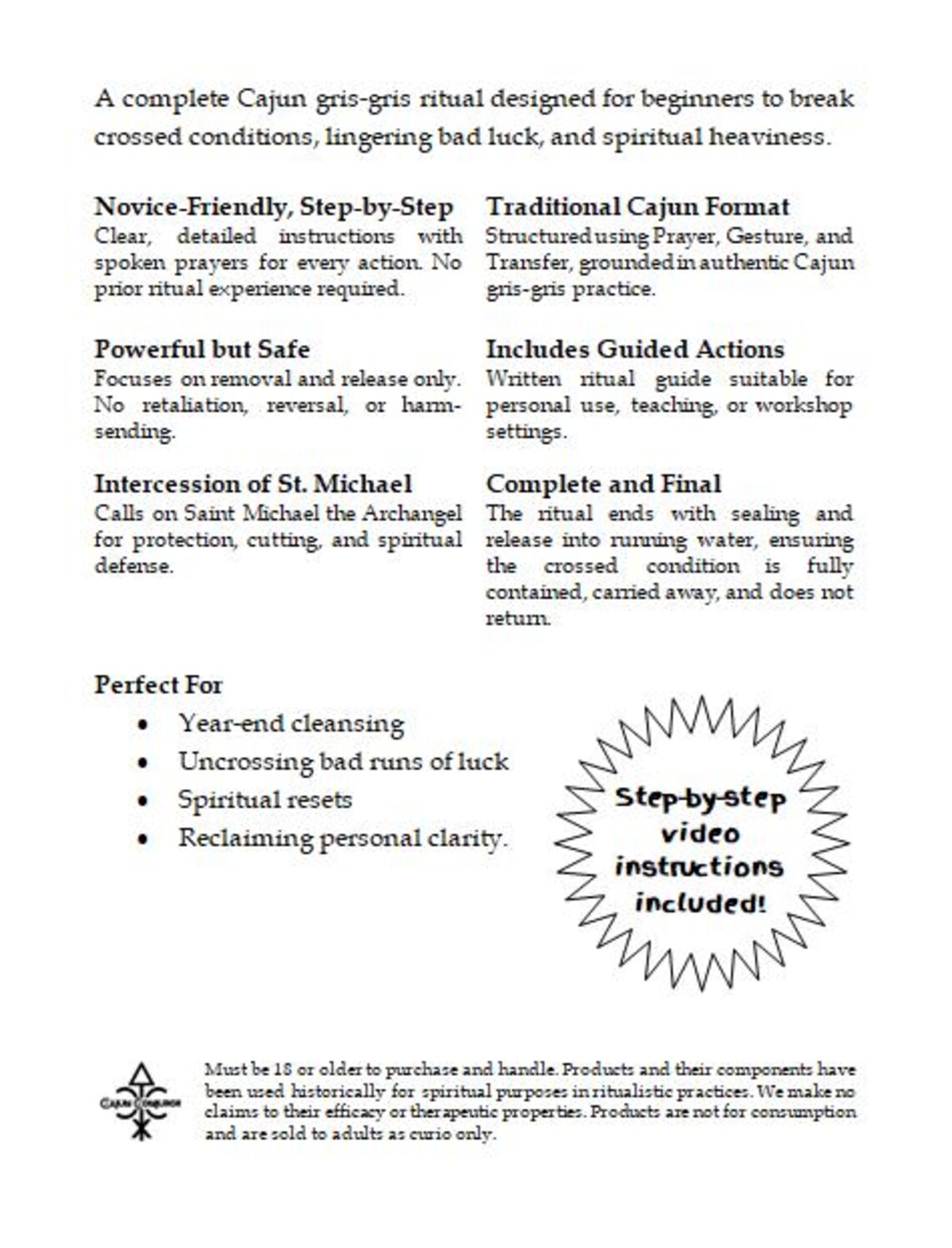 Traditional Uncrossing Ritual Kit - Remove Hexes, Curses, and Bad Luck ...