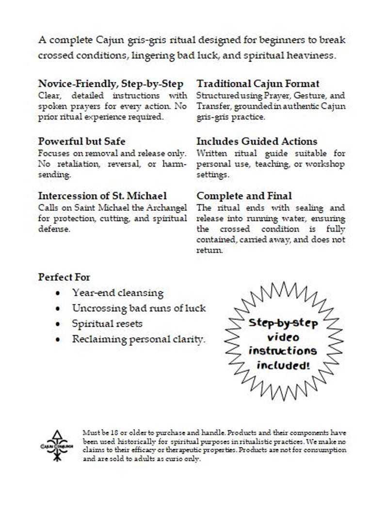 Traditional Uncrossing Ritual Kit - Remove Hexes, Curses, and Bad Luck ...