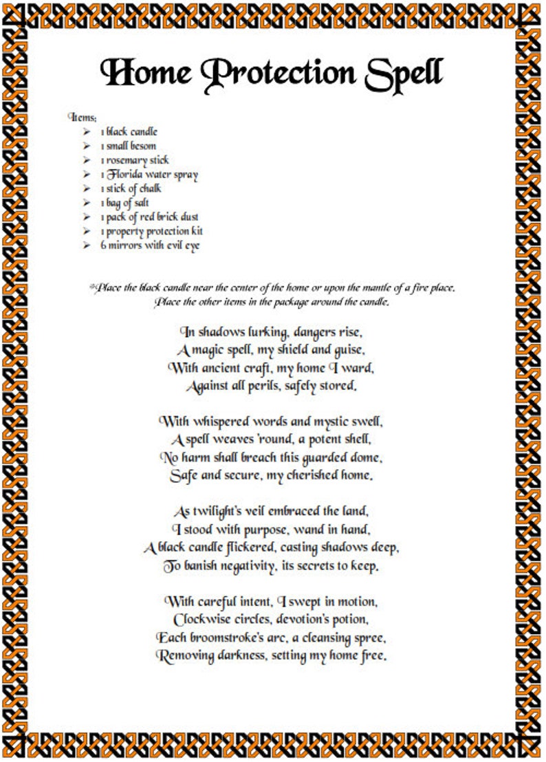 Home Protection Spell (PDF) - 24 Pages - Etsy