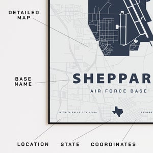 Sheppard Air Force Base Map Print - Etsy