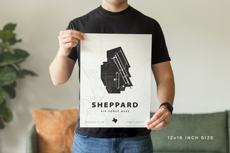 Sheppard Air Force Base Map Print - Etsy