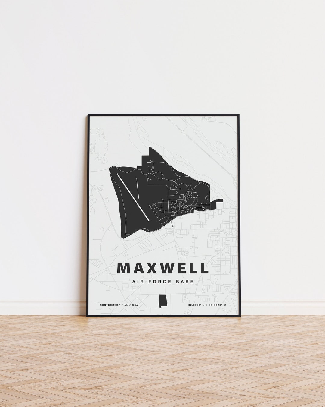 Maxwell Air Force Base Map Print - Etsy