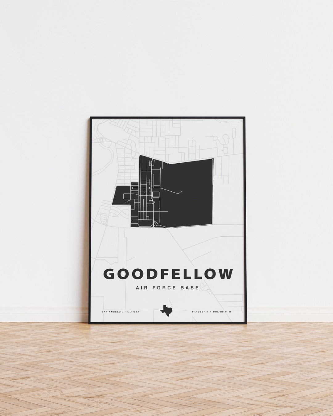 Goodfellow Air Force Base Map Print - Etsy