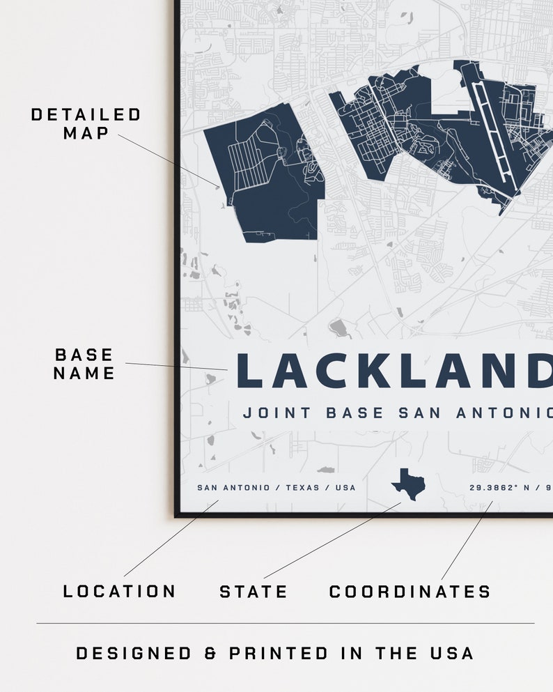 Lackland Air Force Base Map Print - Etsy