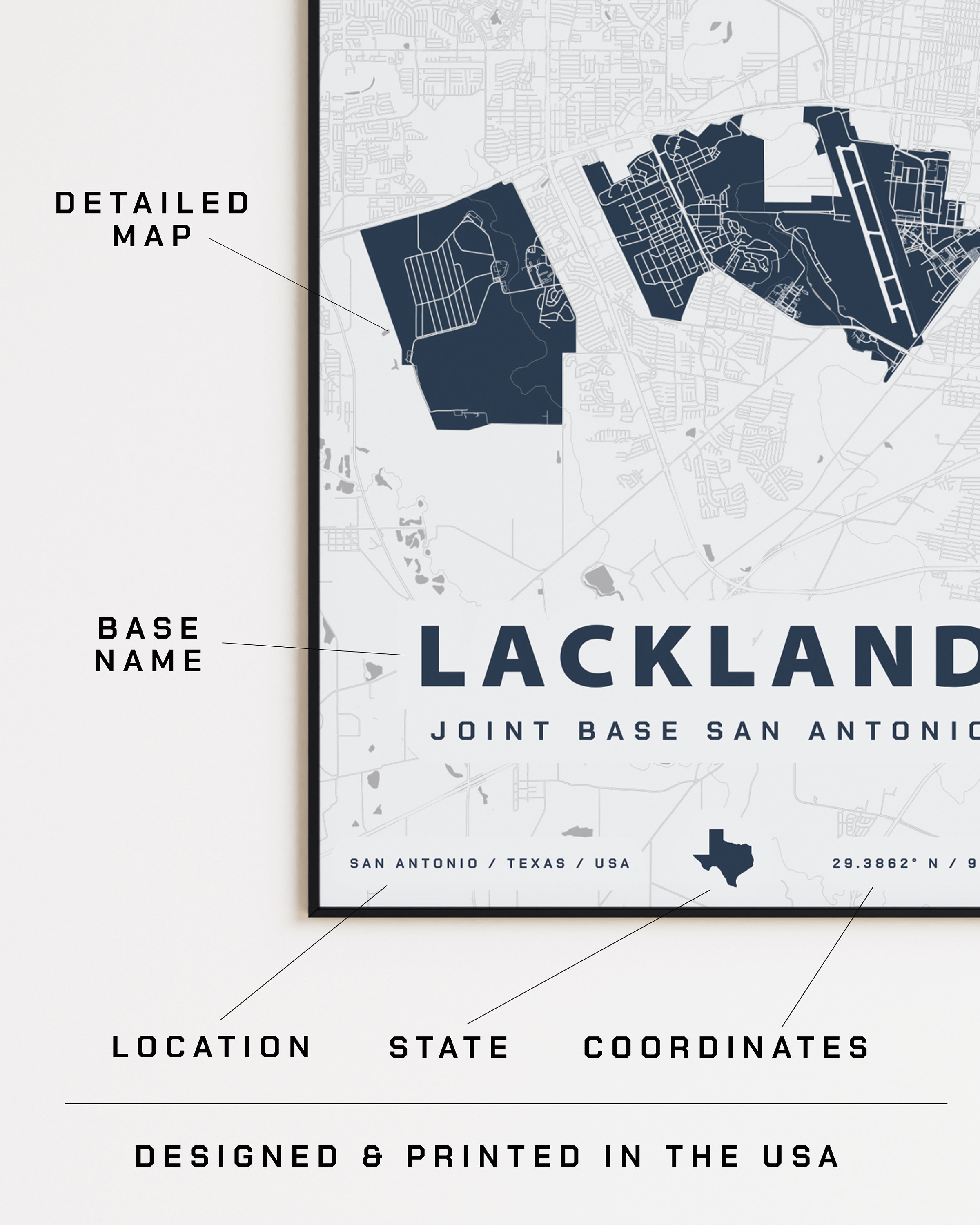 Lackland Air Force Base Map Print - Etsy