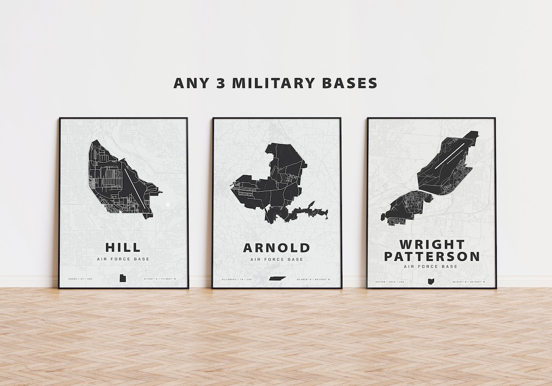 Custom Military Base Map Print - Set of 3 - Etsy