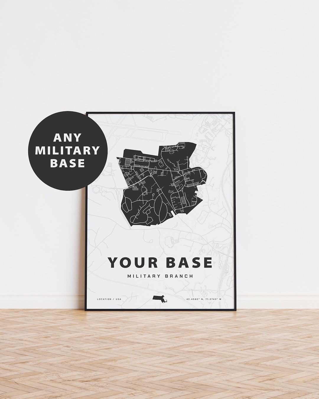 Custom Military Base Map Print Choose Your Base - Etsy