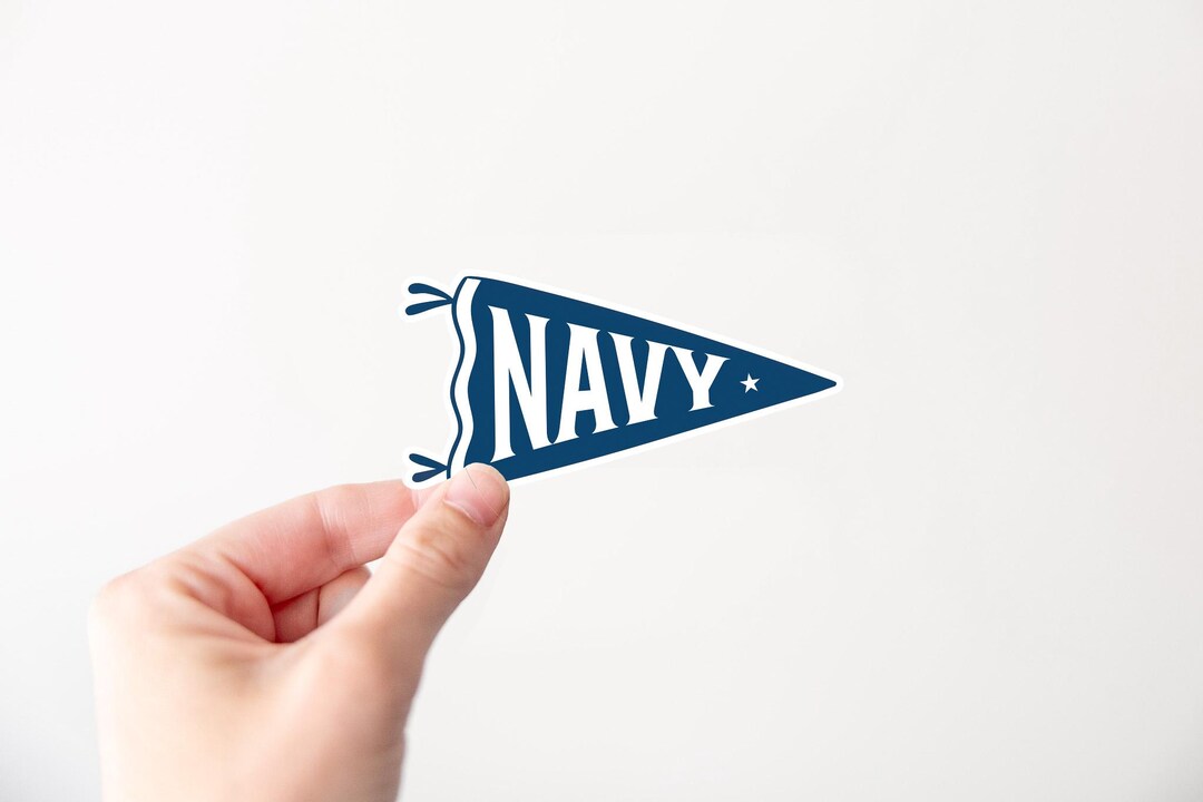 Navy Pennant Vinyl Sticker - Etsy
