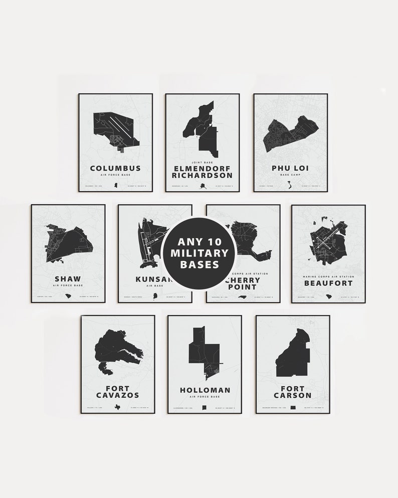 Custom Military Base Map Print - Set of 10 - Etsy
