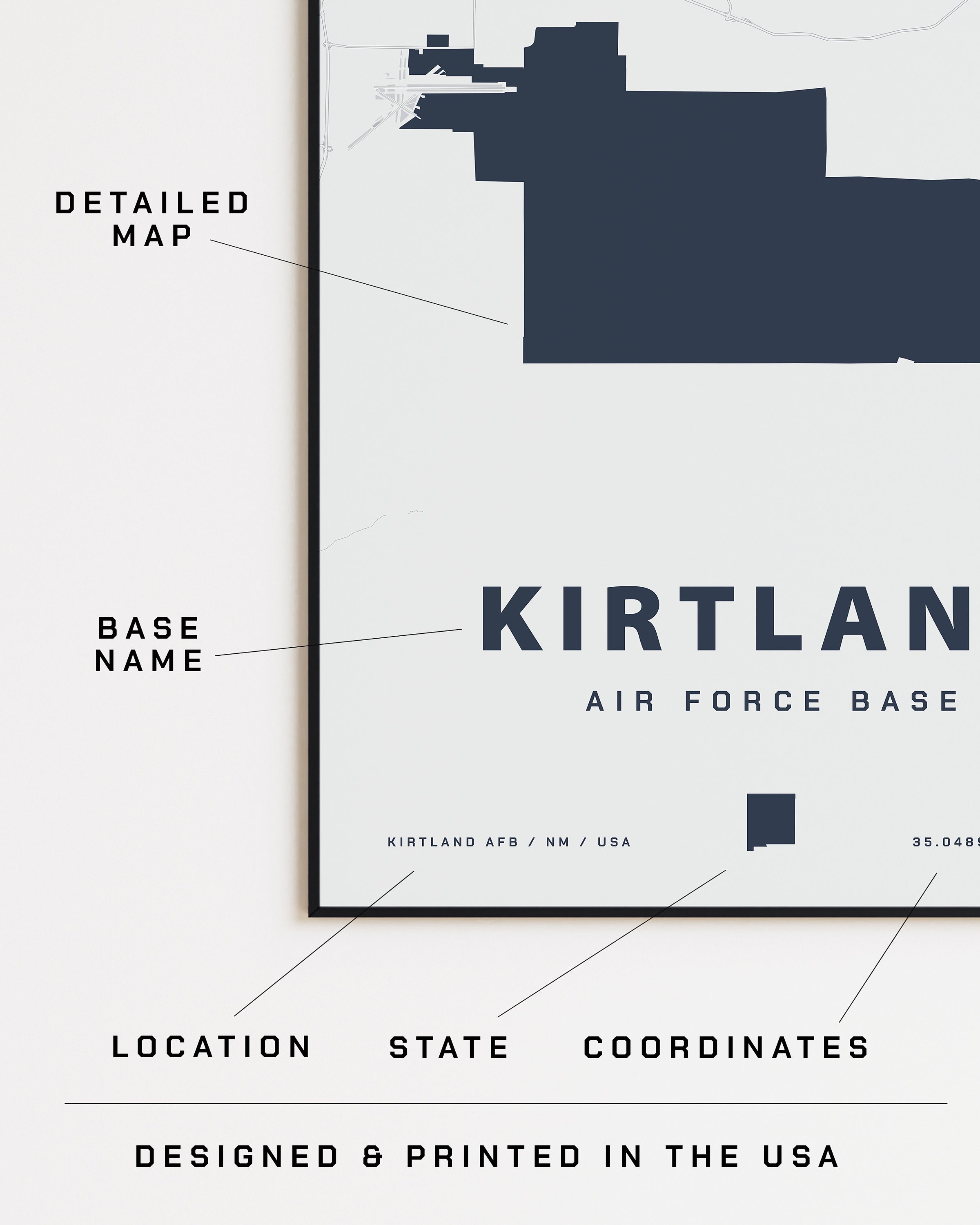 Kirtland Air Force Base Map Print - Etsy