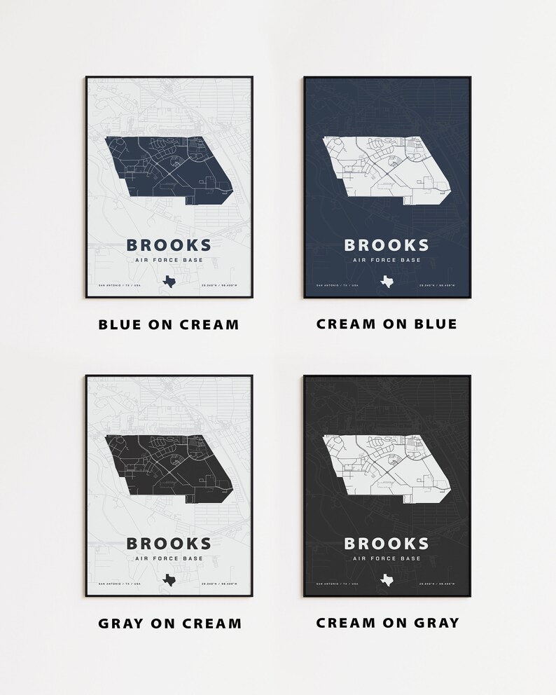 Brooks Air Force Base Map Print - Etsy