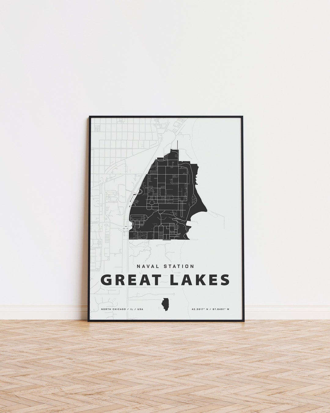 Naval Station Great Lakes Map Print - Etsy