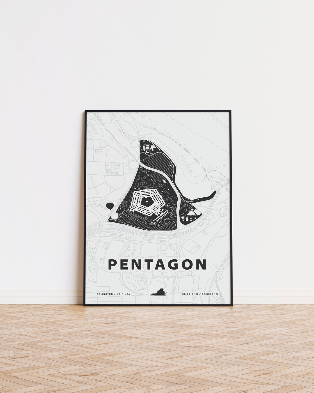Pentagon Map Print - Etsy