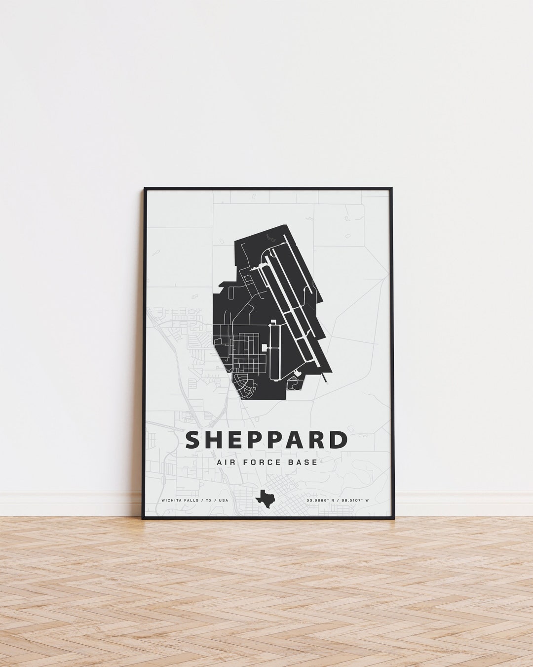 Sheppard Air Force Base Map Print - Etsy